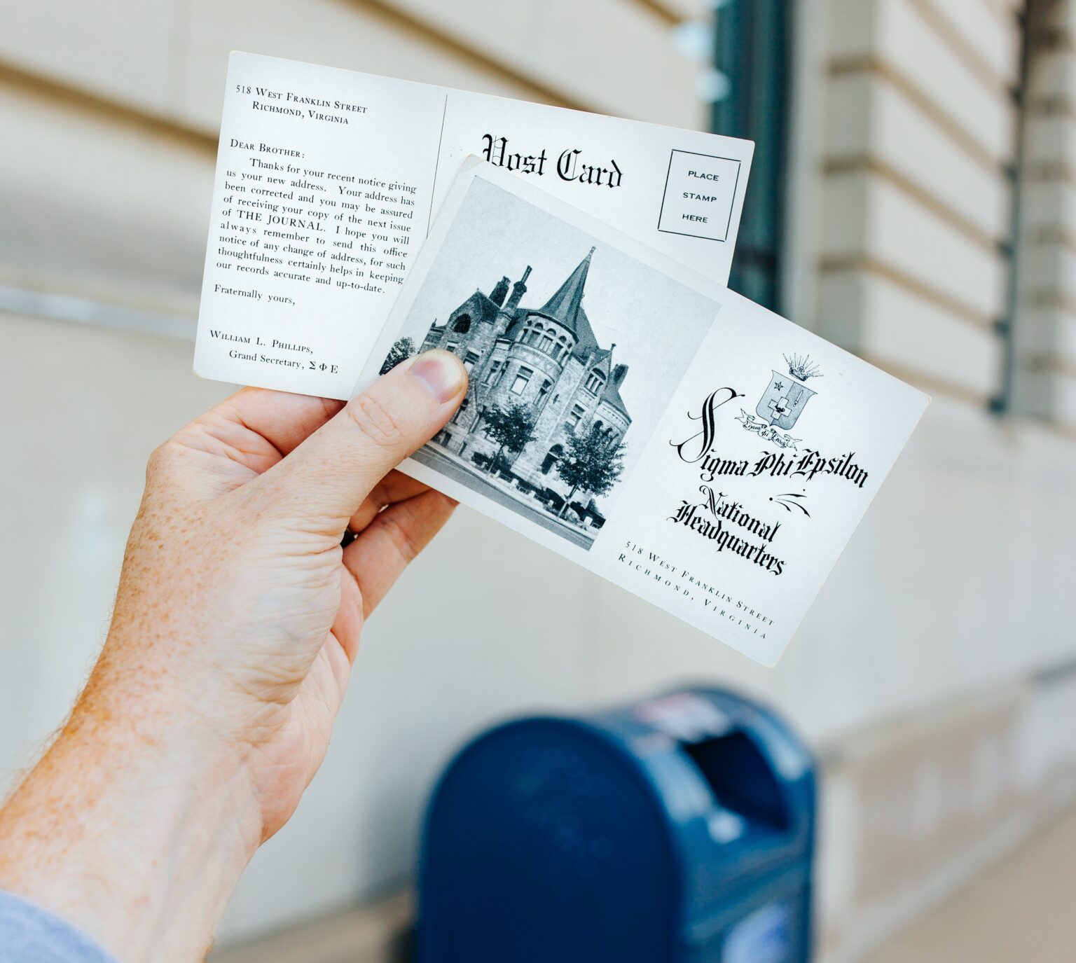 Vintage postcard captures message from SigEp founder